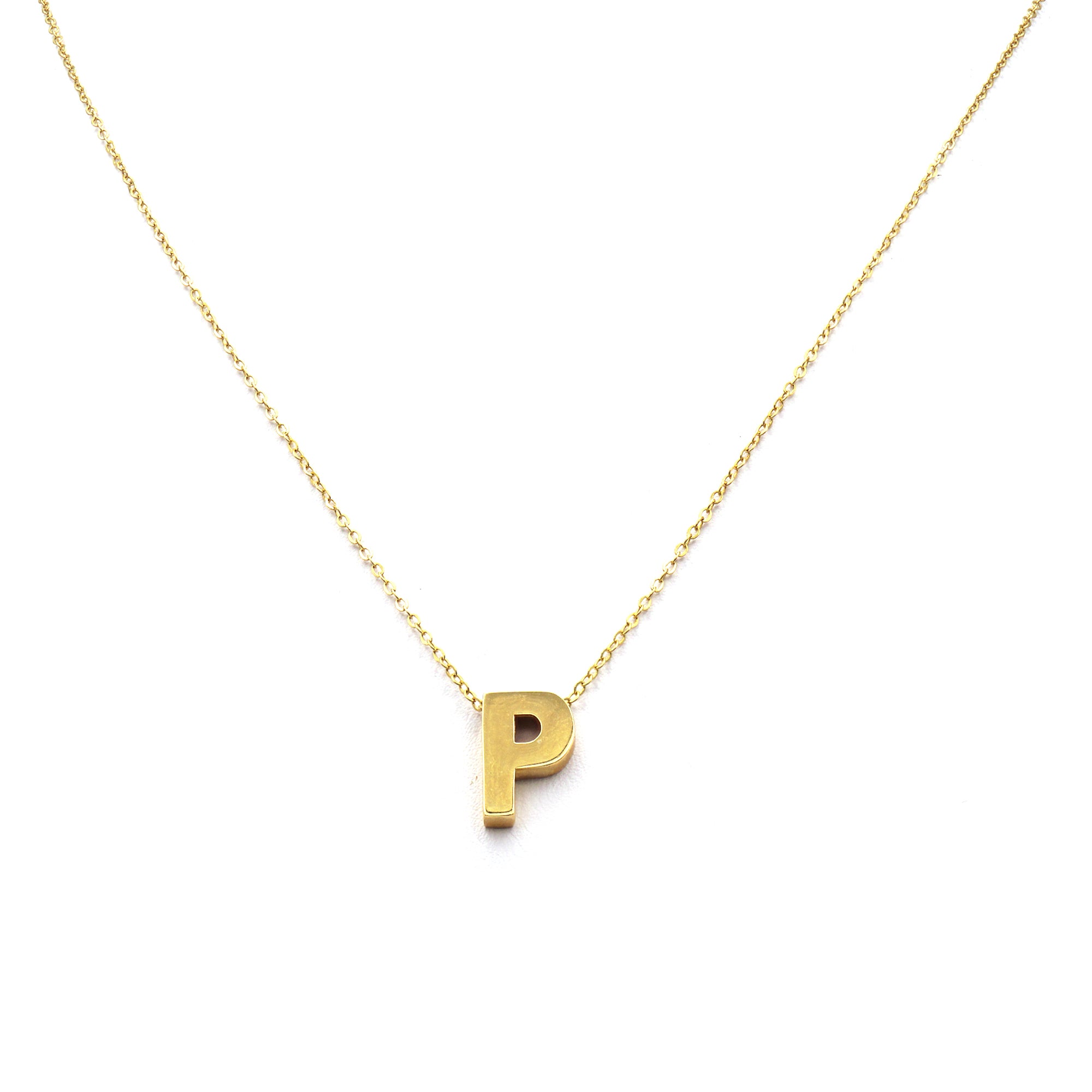 14K Gold Initial P Chain – Isaac Jewelry