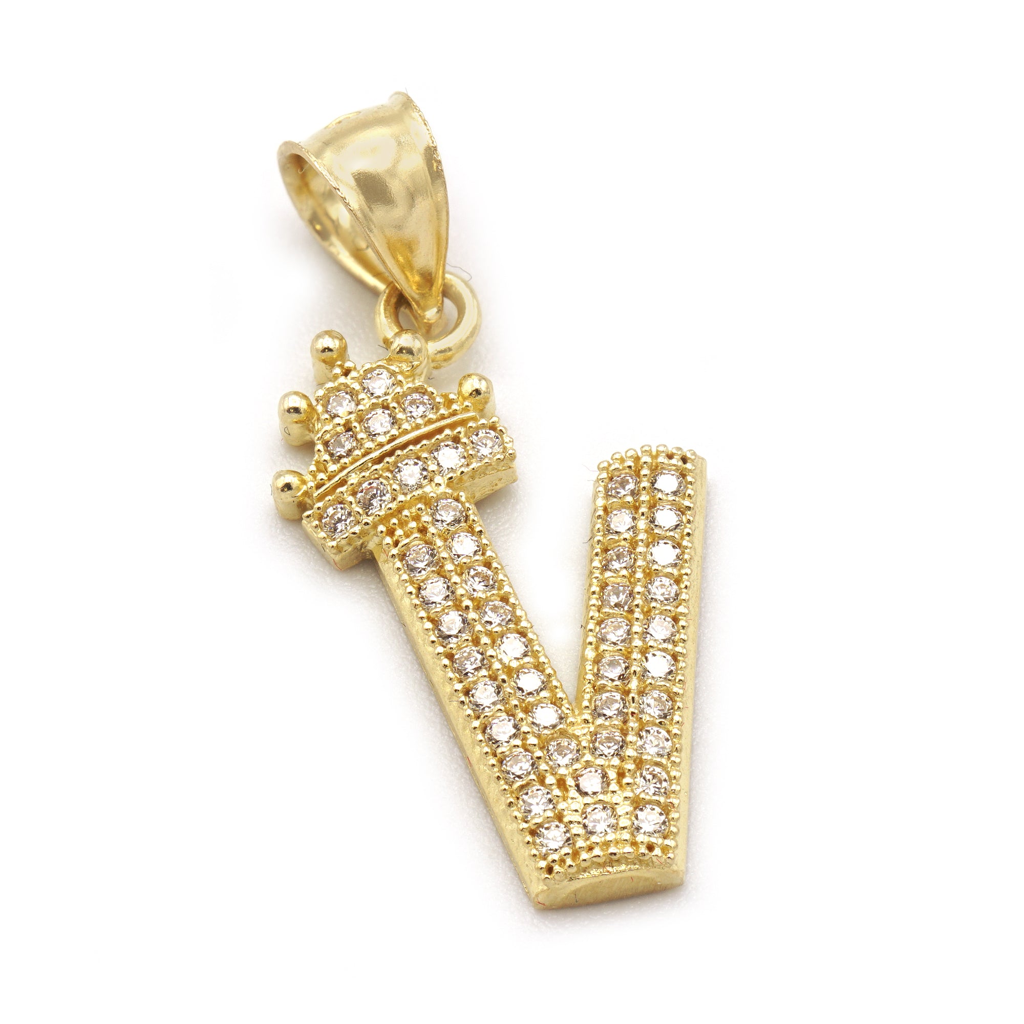 10K Gold Initial V Pendant – Isaac Jewelry